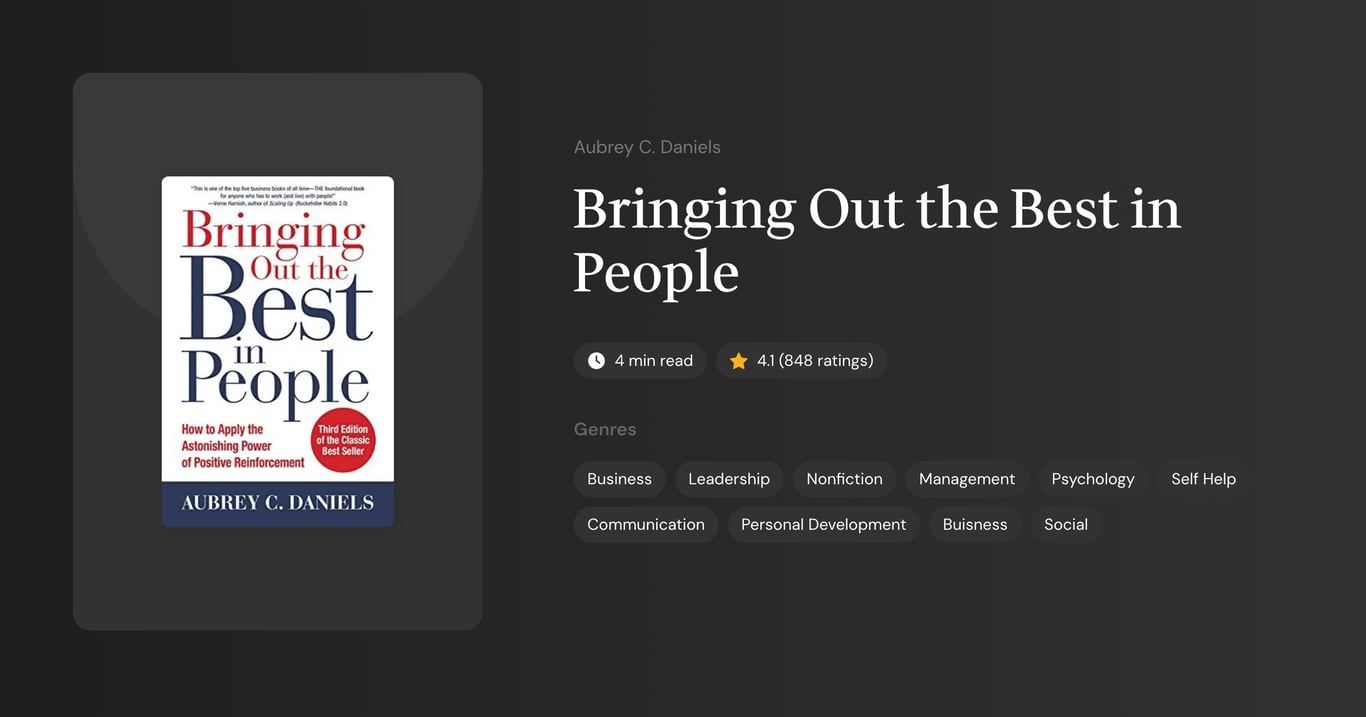 Bringing Out the Best in People Book Summary
