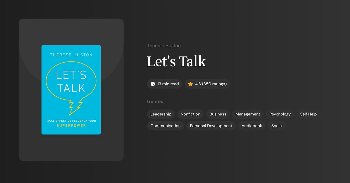 Let's Talk Book Summary