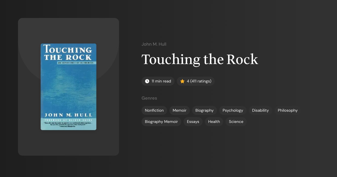 Touching the Rock Book Summary