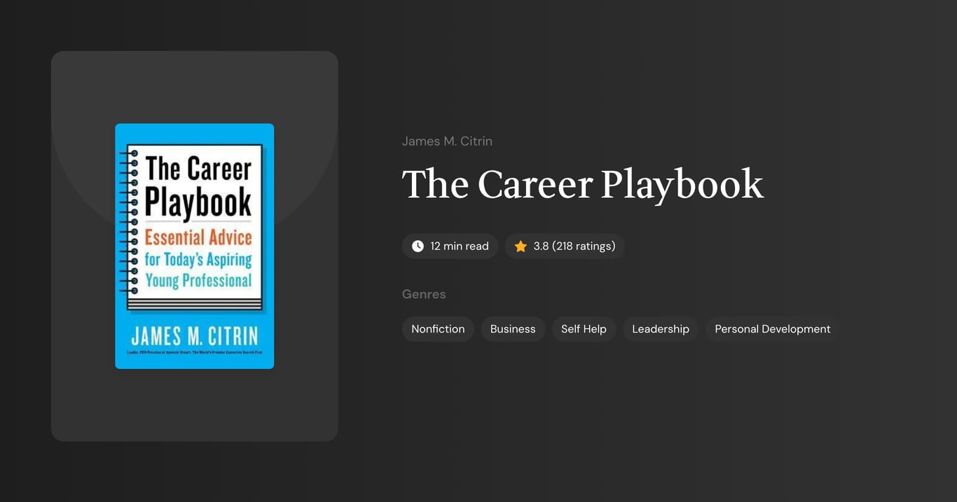 The Career Playbook Book Summary