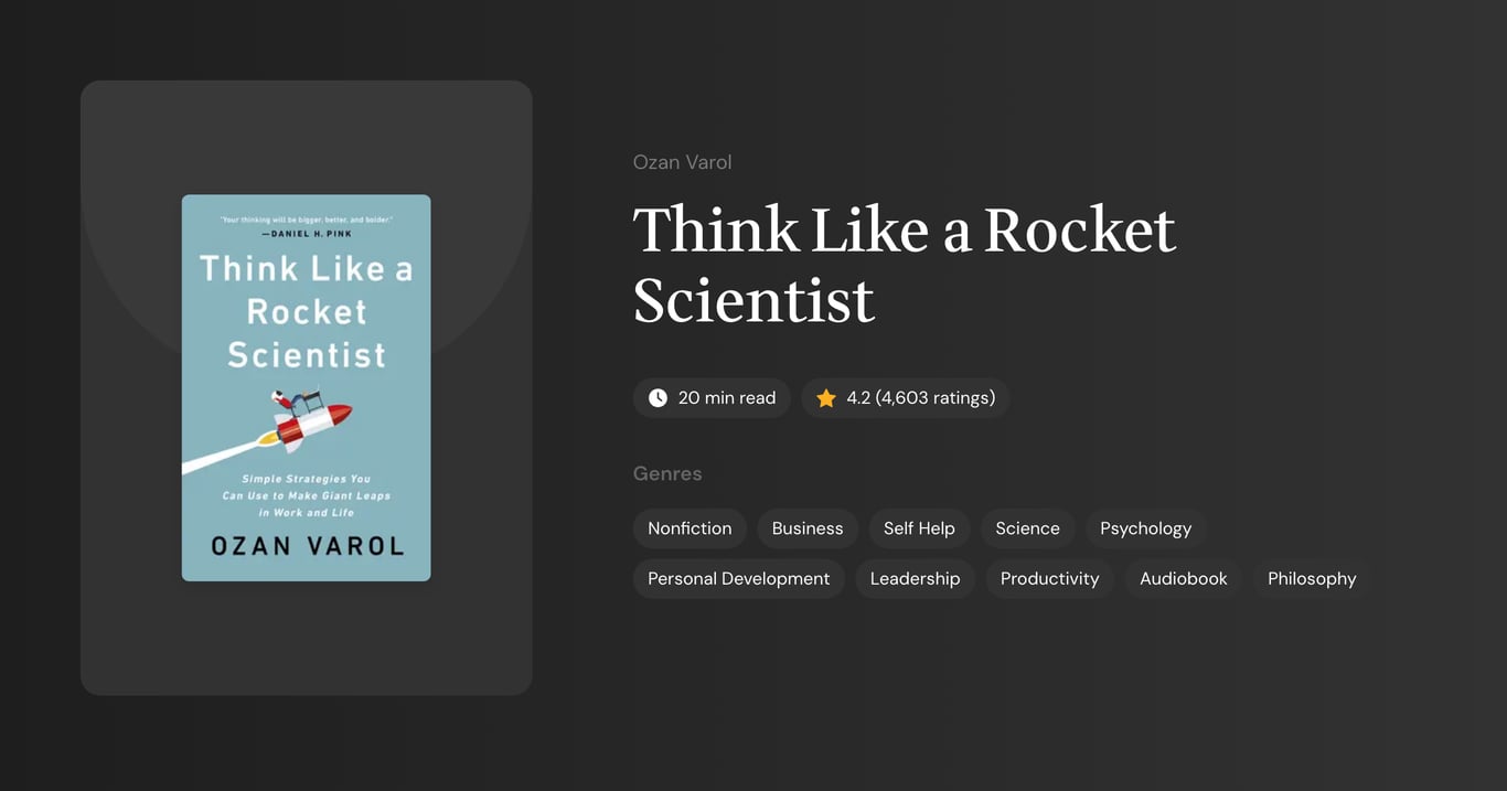 Think Like a Rocket Scientist Book Summary