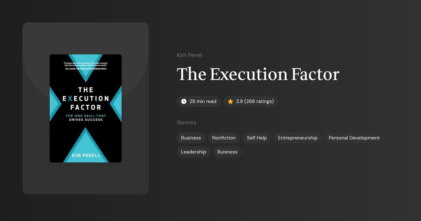 The Execution Factor Book Summary