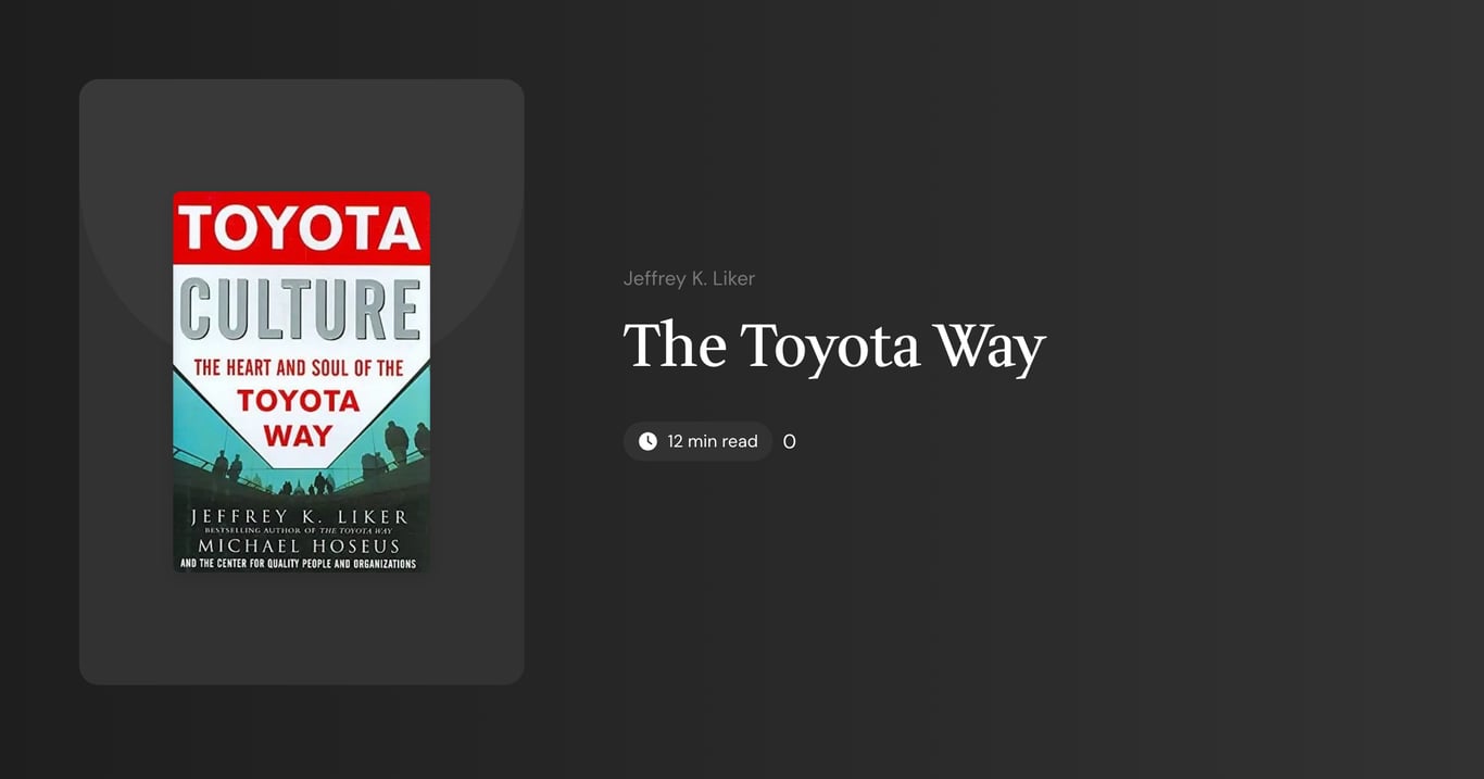 The Toyota Way Book Summary