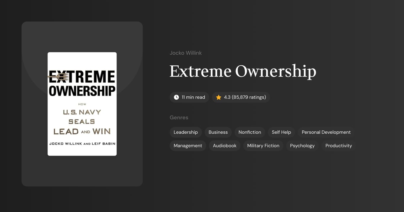 Extreme Ownership Book Summary