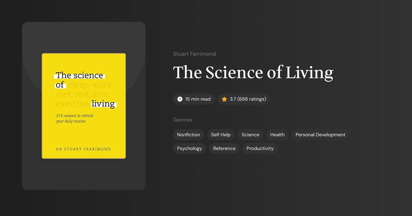 The Science of Living Book Summary