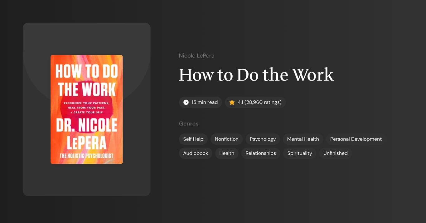 How to Do the Work Book Summary