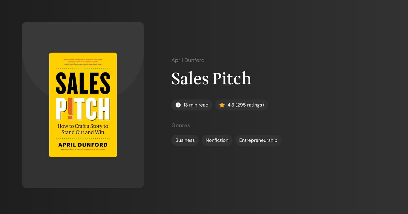 Sales Pitch Book Summary