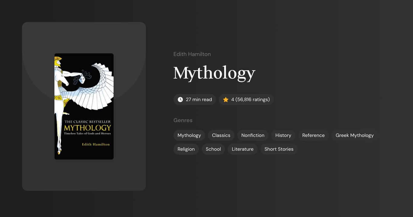 Mythology Book Summary