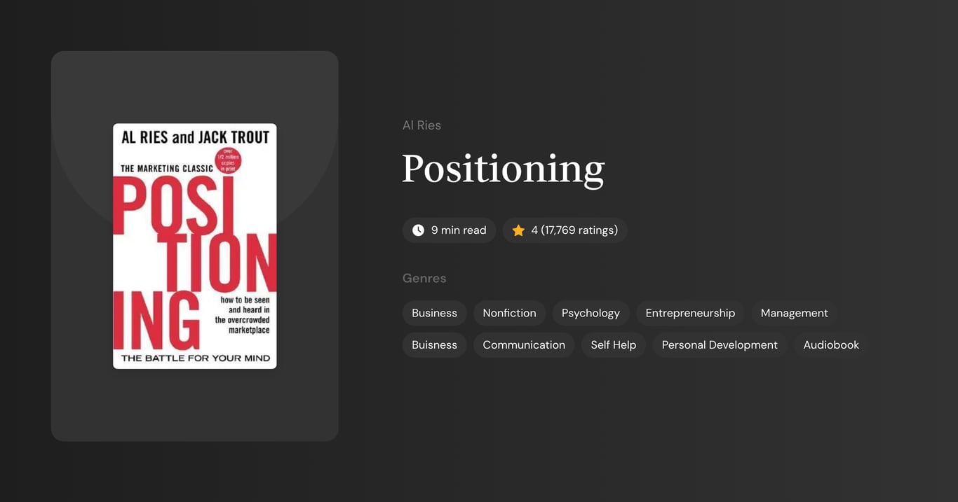 Positioning Book Summary