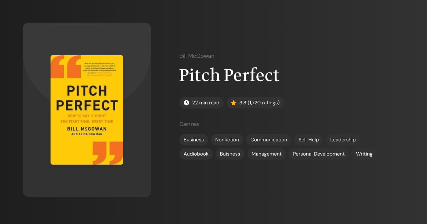 Pitch Perfect Book Summary