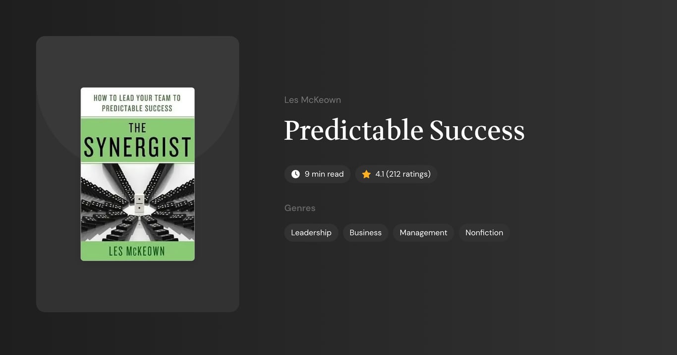 Predictable Success Book Summary