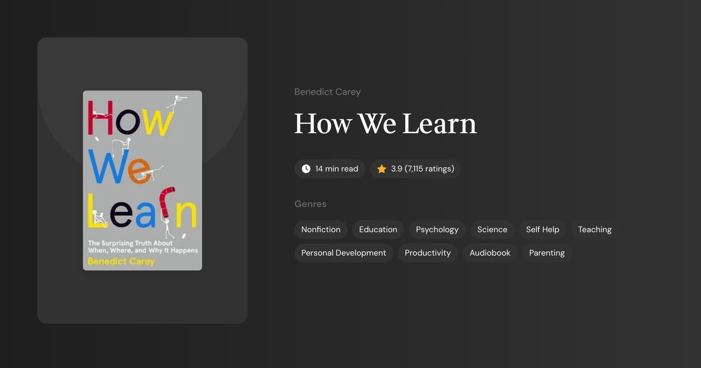 How We Learn Book Summary