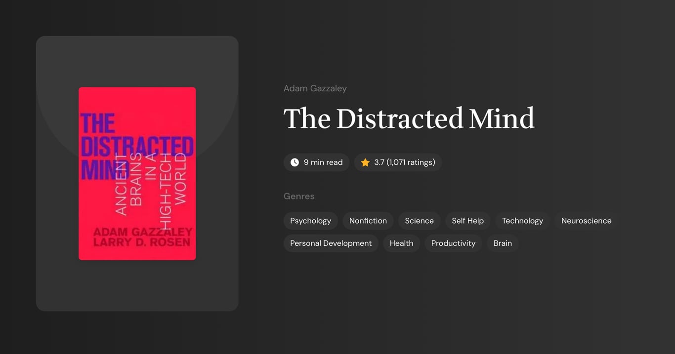The Distracted Mind Book Summary