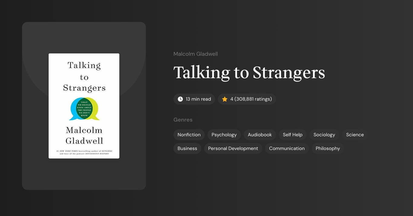 Talking to Strangers Book Summary