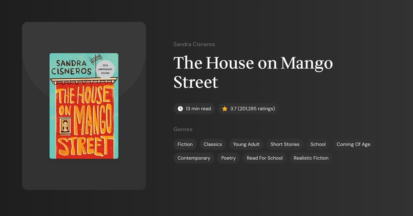 The House on Mango Street Book Summary