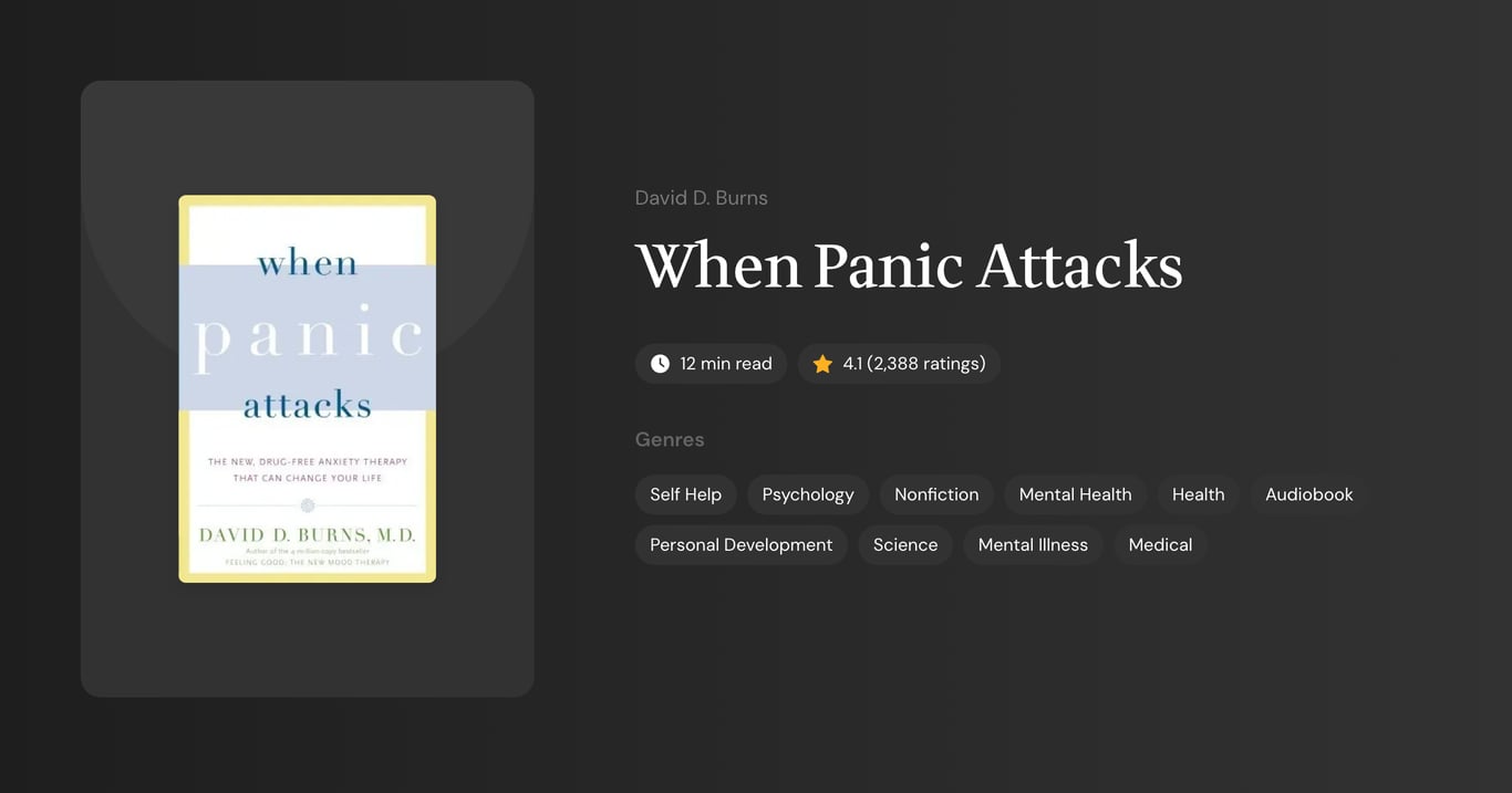When Panic Attacks Book Summary