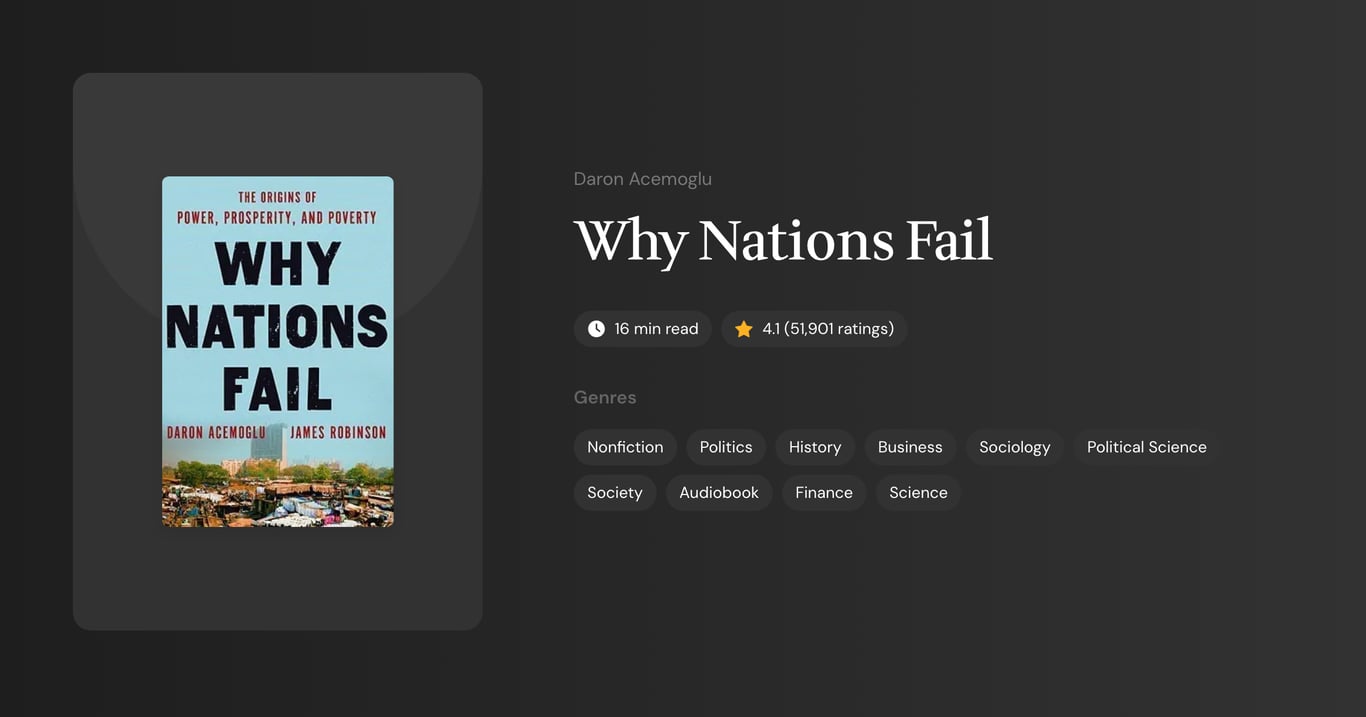Why Nations Fail Book Summary