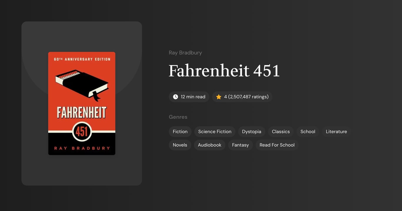 Fahrenheit 451 Book Summary