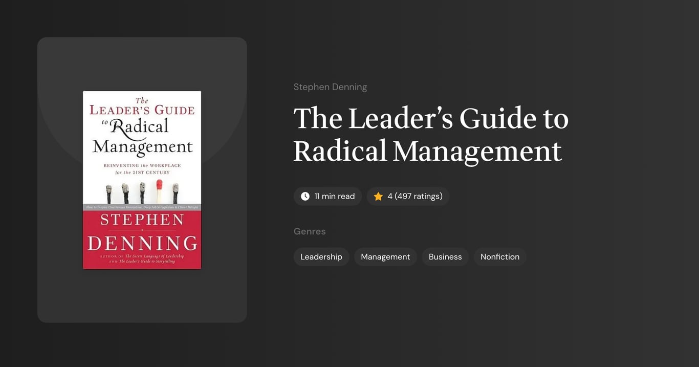 The Leader’s Guide to Radical Management Book Summary