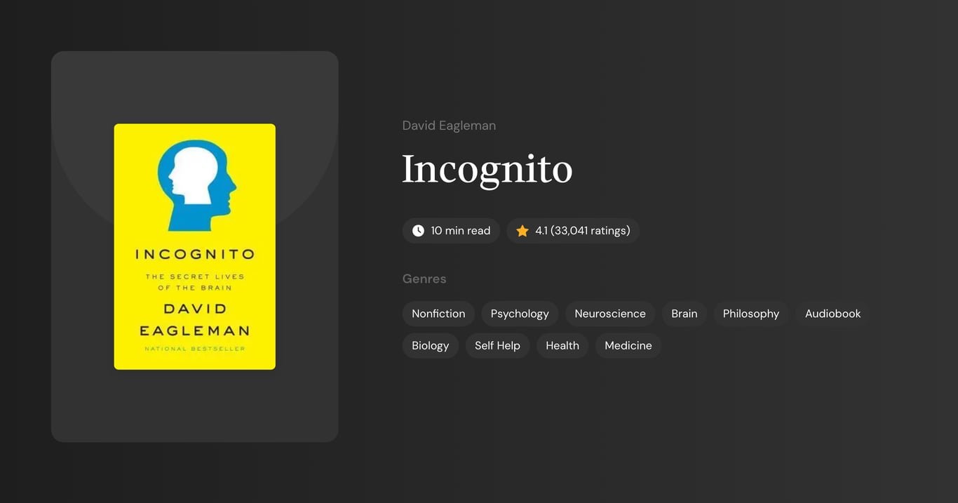 Incognito Book Summary