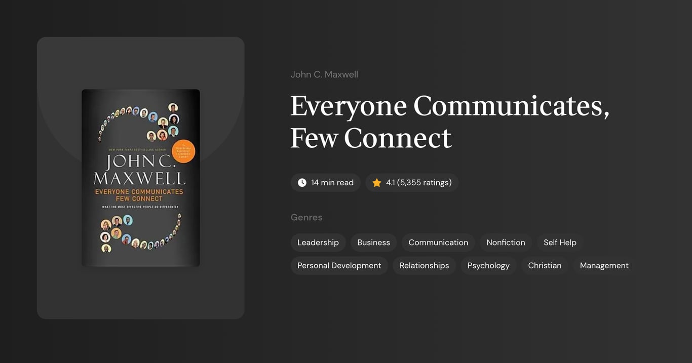 Everyone Communicates, Few Connect Book Summary