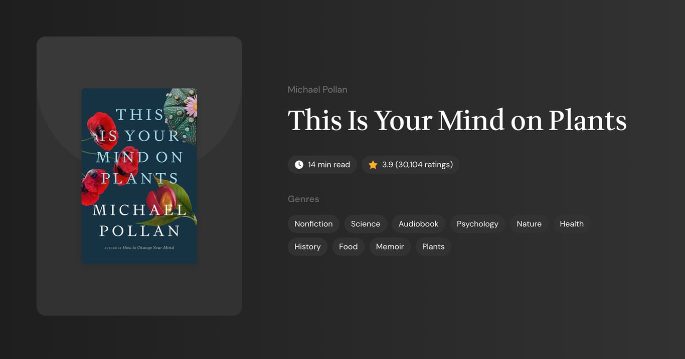 This Is Your Mind on Plants Book Summary