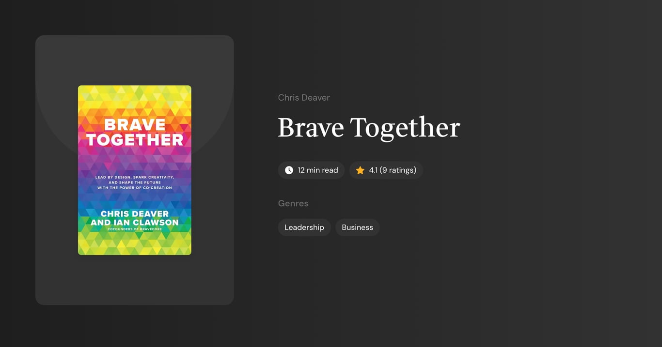 Brave Together Book Summary
