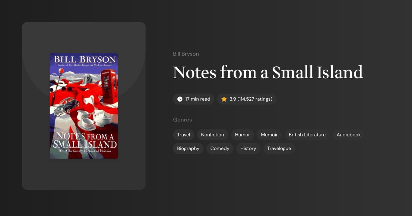 Notes from a Small Island Book Summary