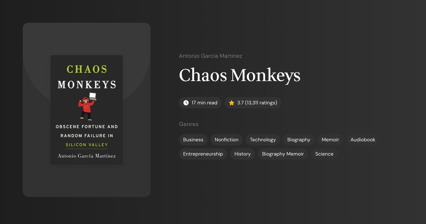 Chaos Monkeys Book Summary