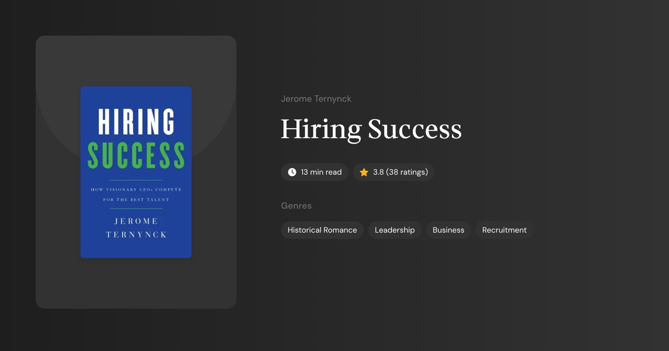 Hiring Success Book Summary