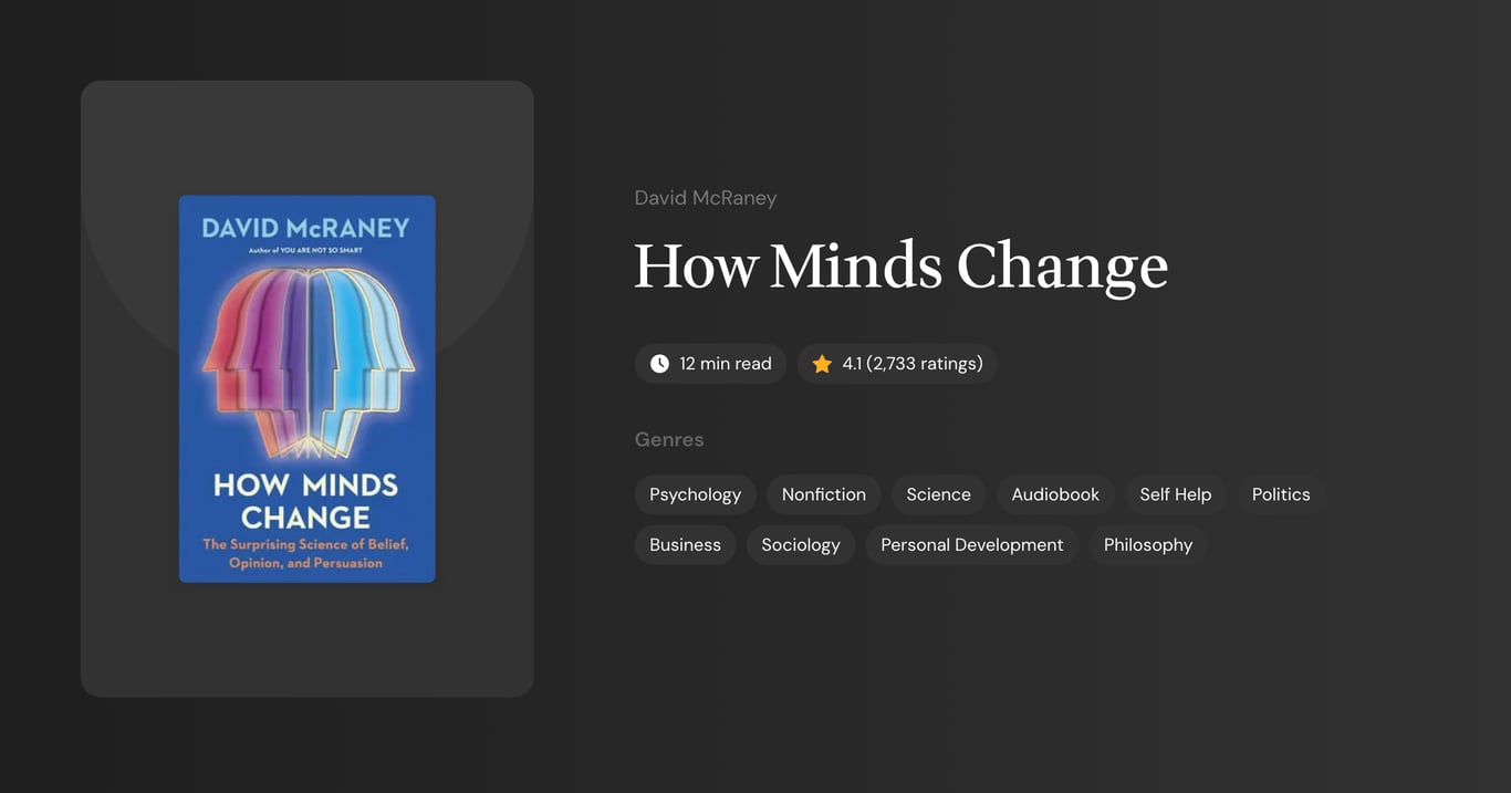 How Minds Change Book Summary