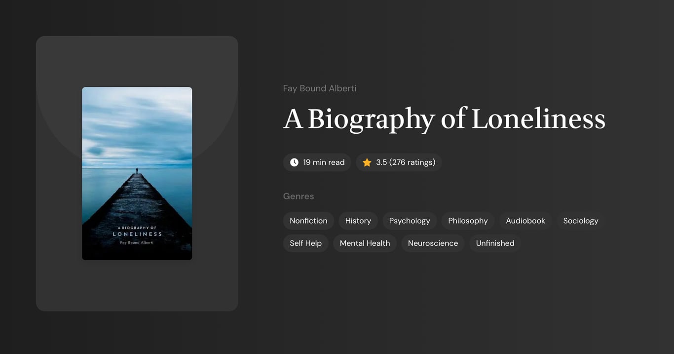 A Biography of Loneliness Book Summary