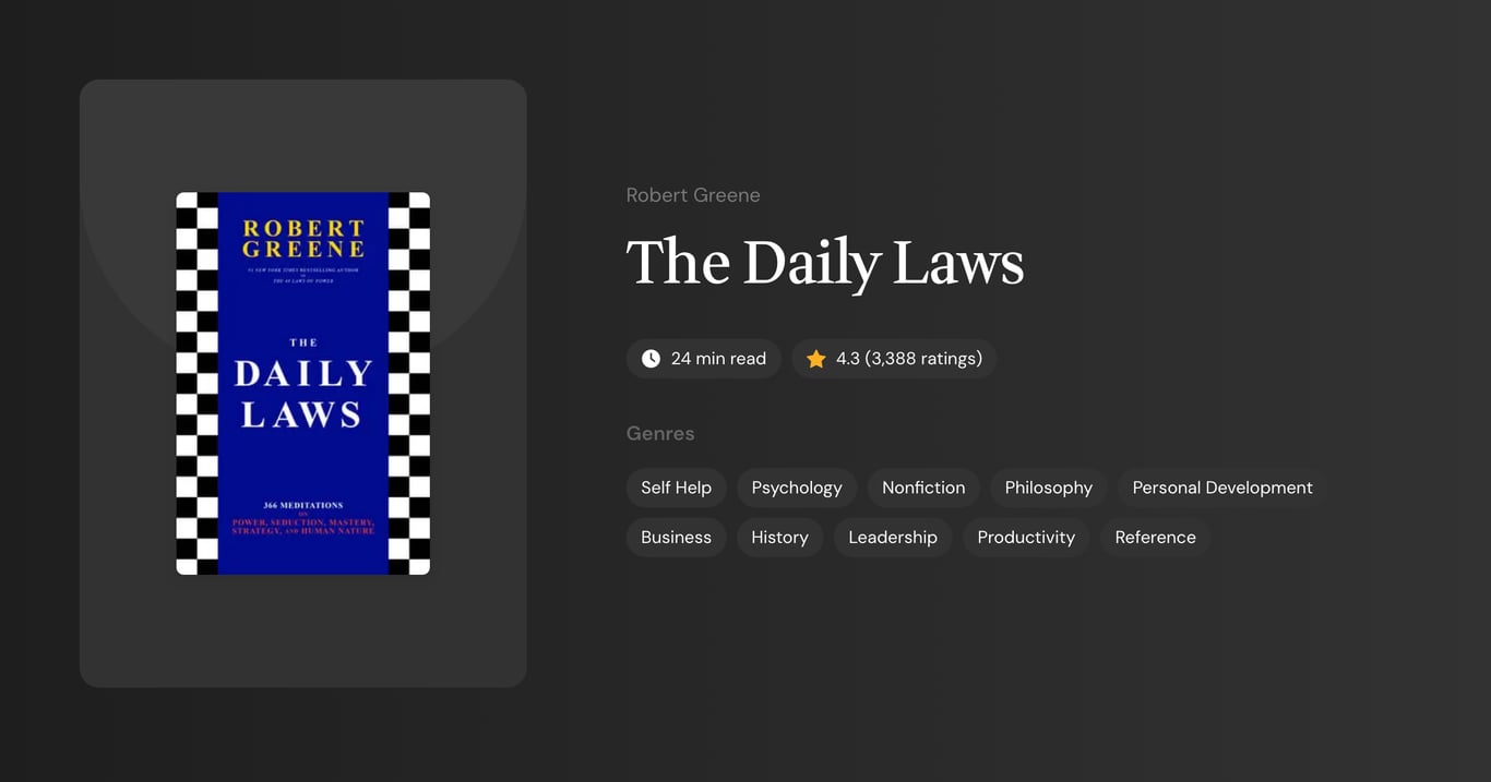 The Daily Laws Book Summary