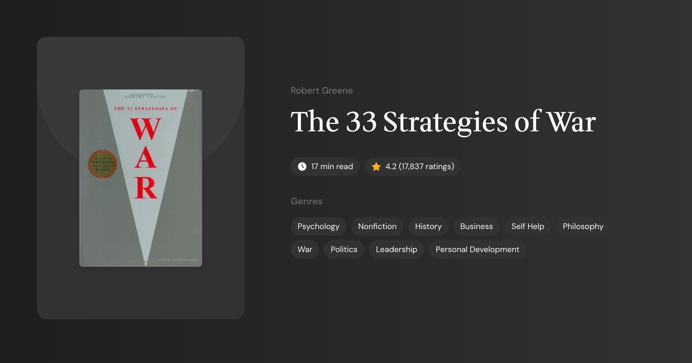 The 33 Strategies of War Book Summary
