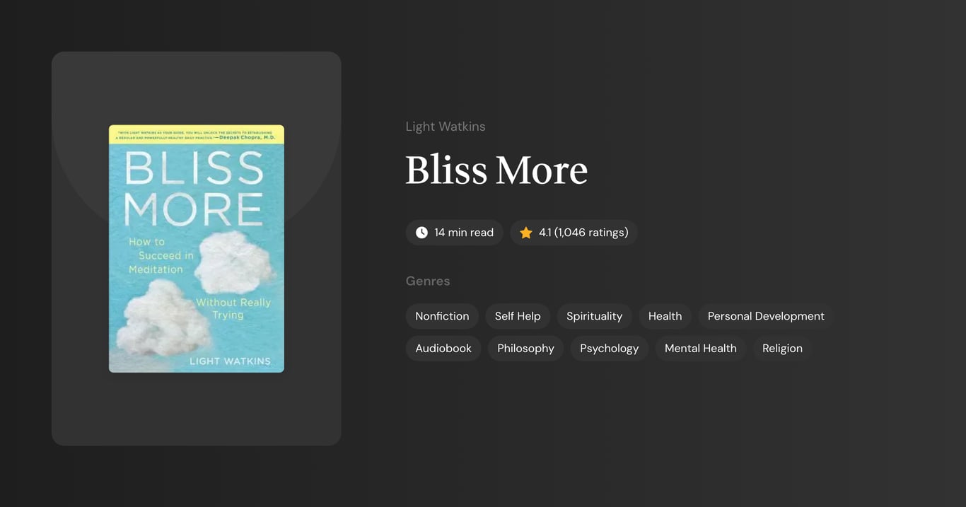 Bliss More Book Summary