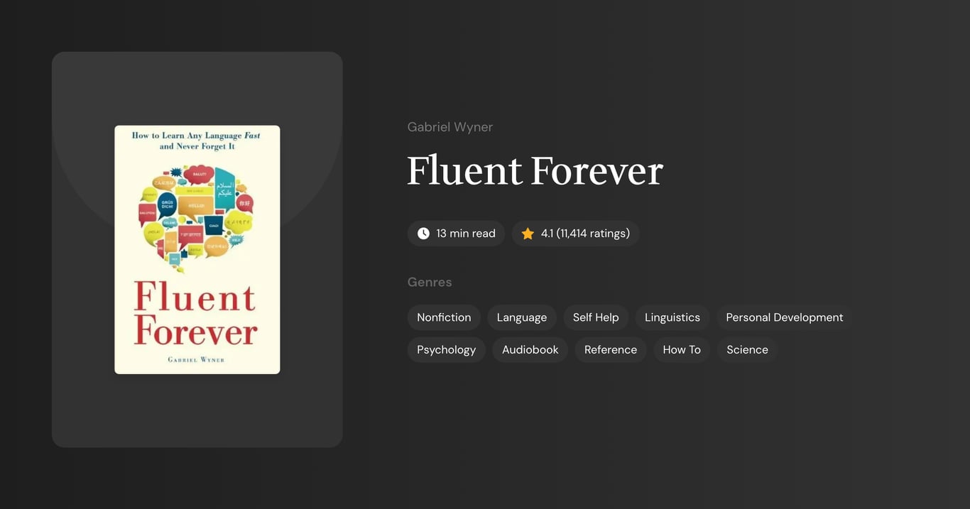 Fluent Forever Book Summary