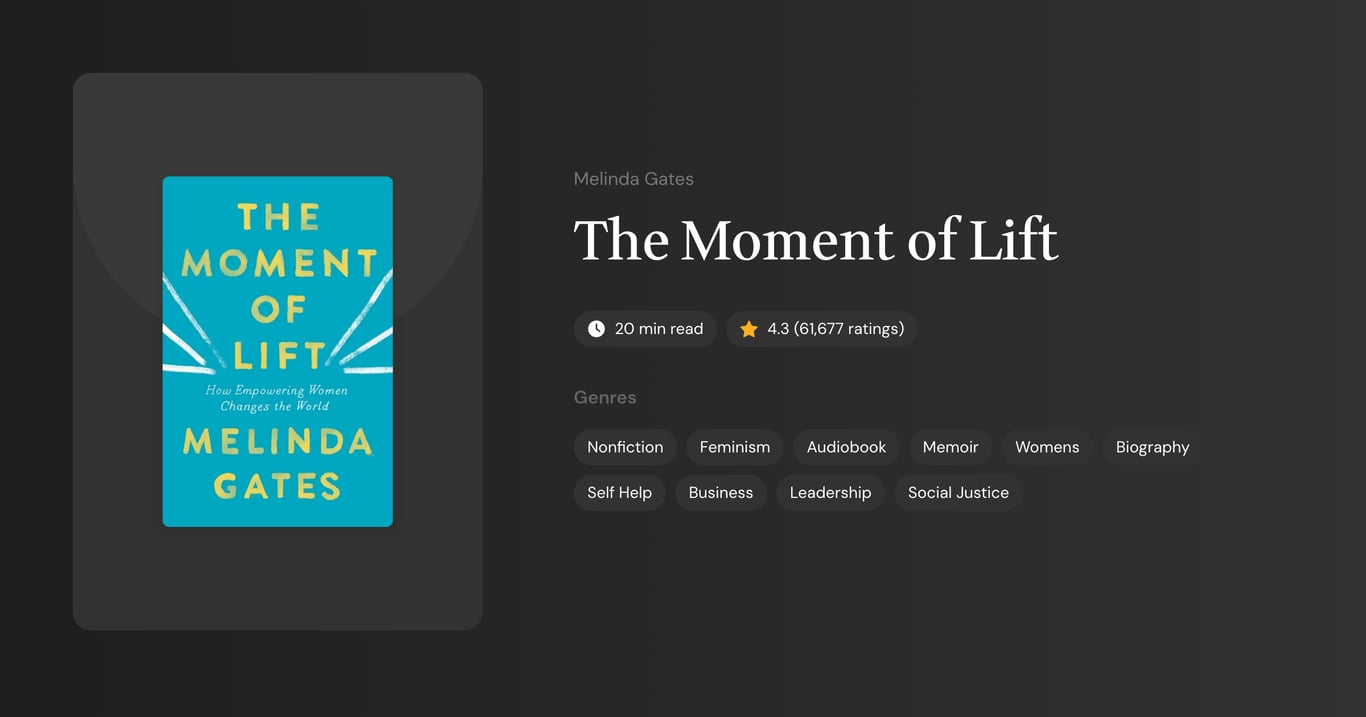 The Moment of Lift Book Summary