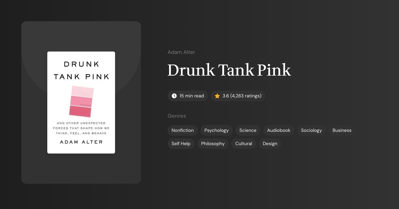 Drunk Tank Pink Book Summary