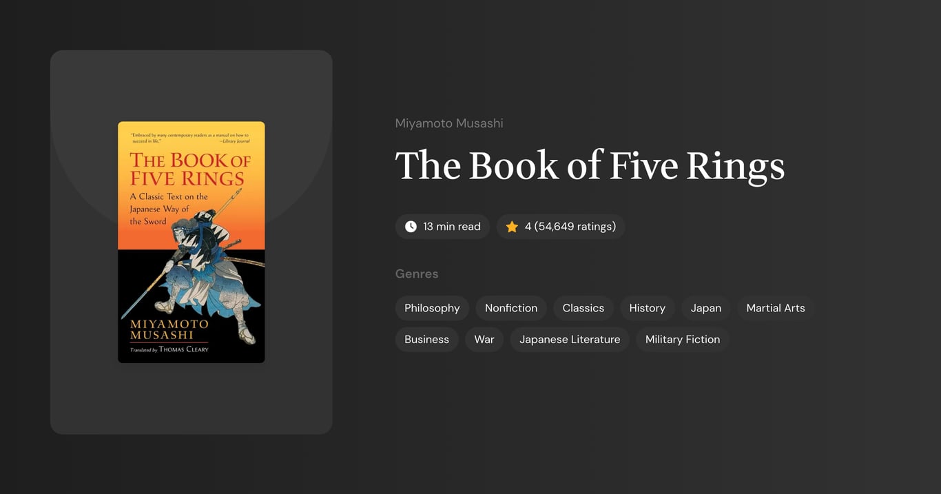 The Book of Five Rings Book Summary