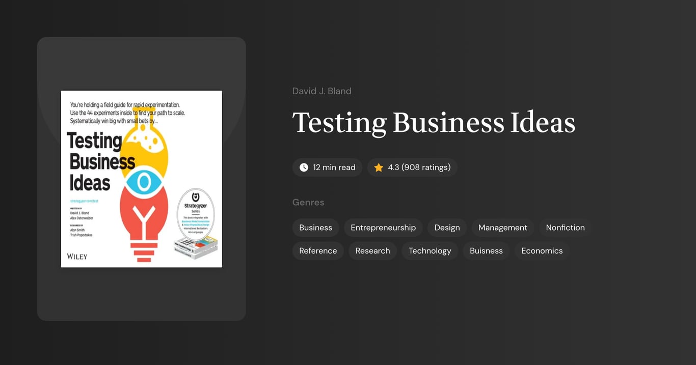 Testing Business Ideas Book Summary
