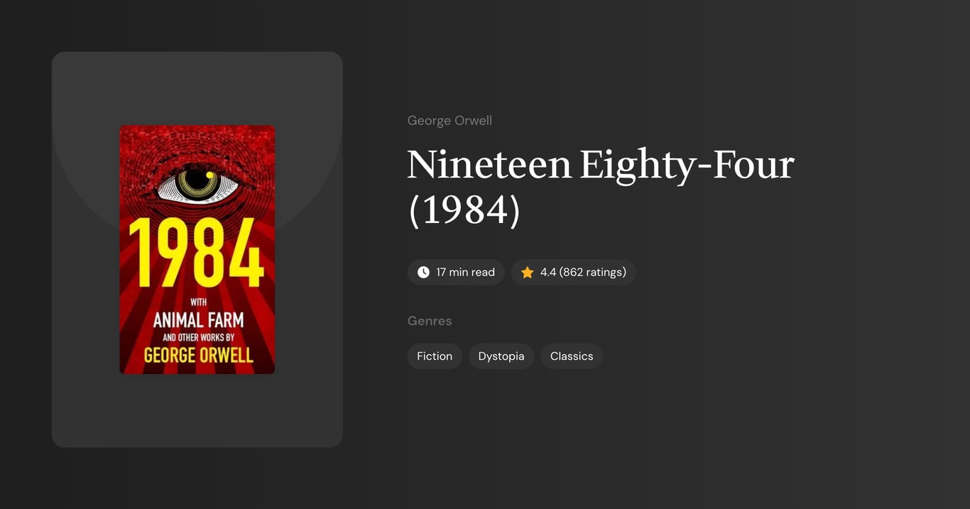 Nineteen Eighty-Four (1984) Book Summary