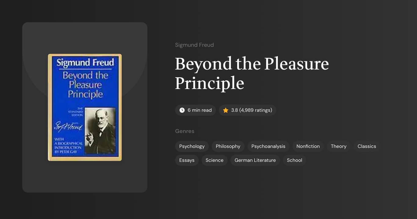 Beyond the Pleasure Principle Book Summary
