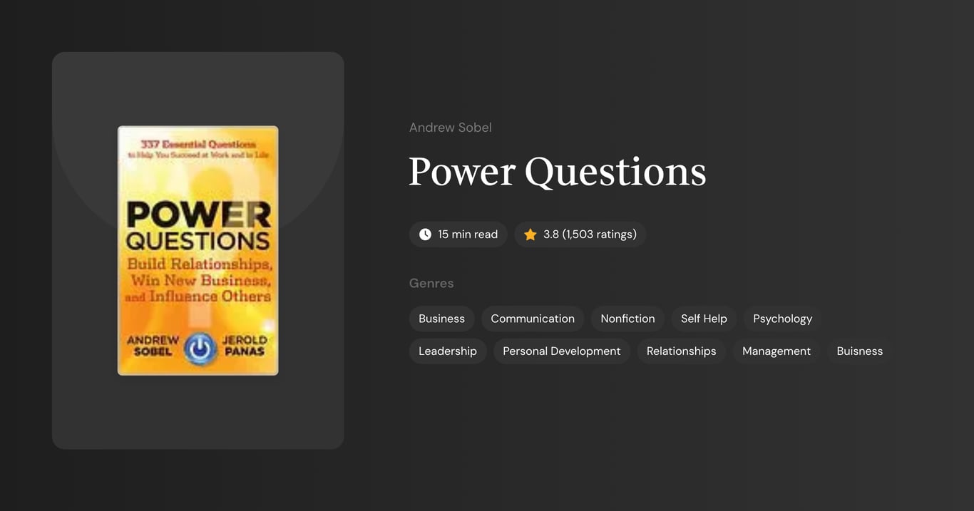 Power Questions Book Summary