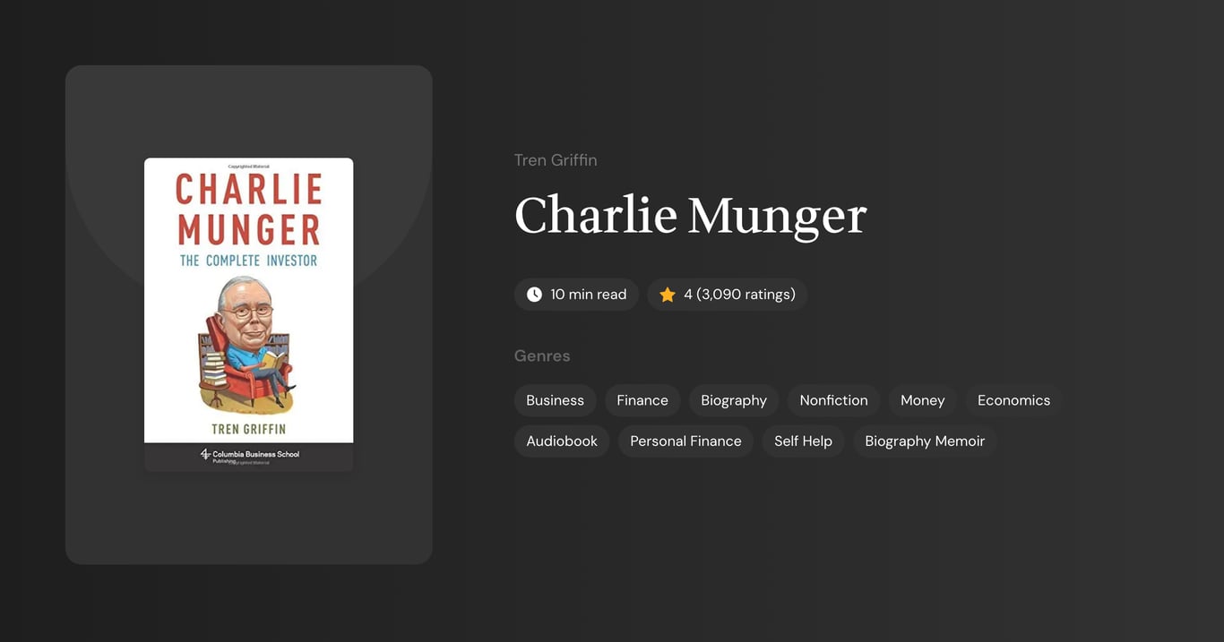 Charlie Munger Book Summary