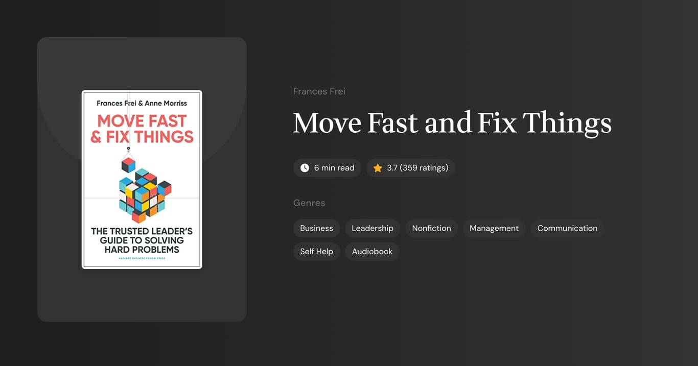 Move Fast and Fix Things Book Summary