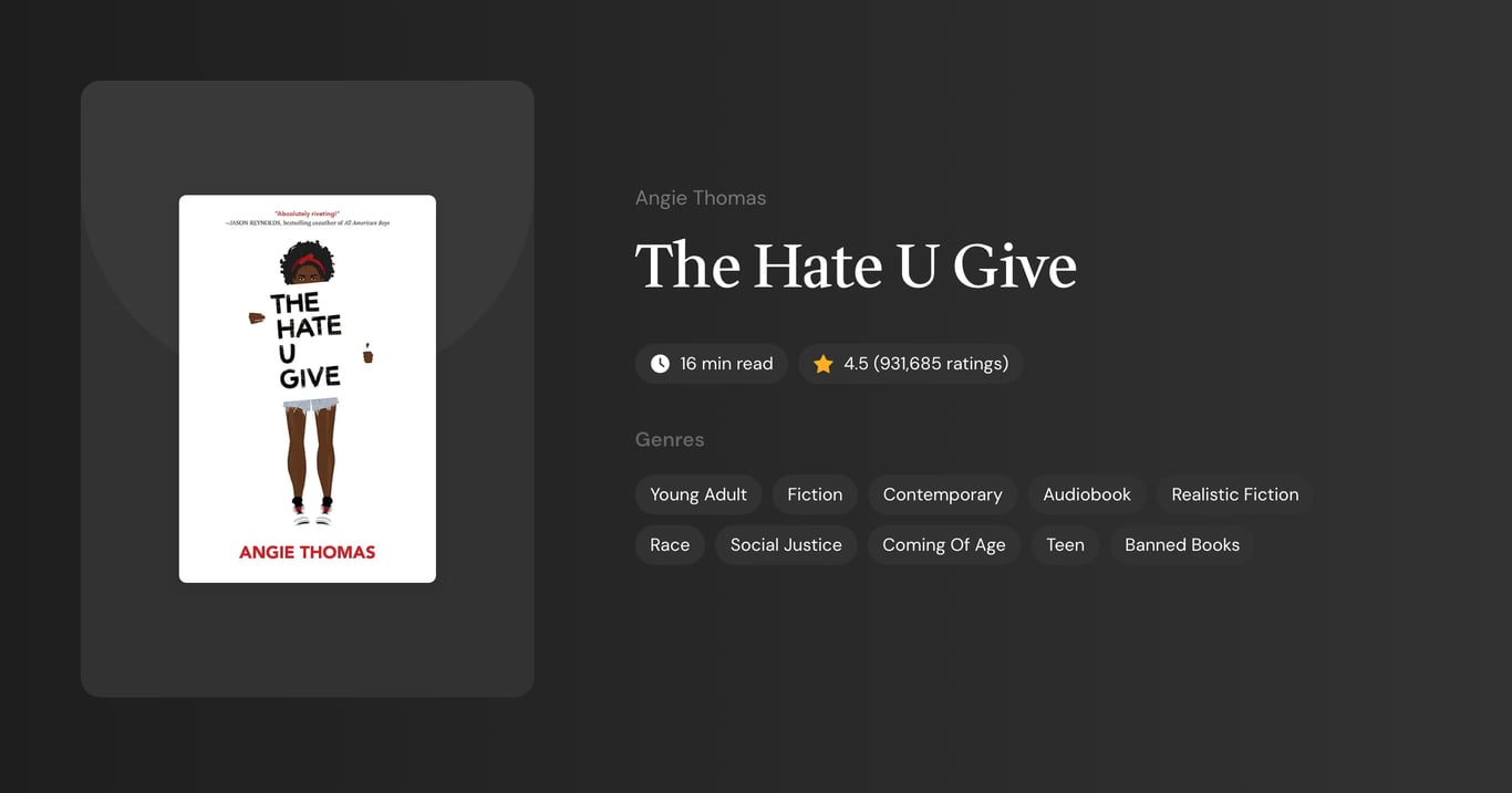 The Hate U Give Book Summary