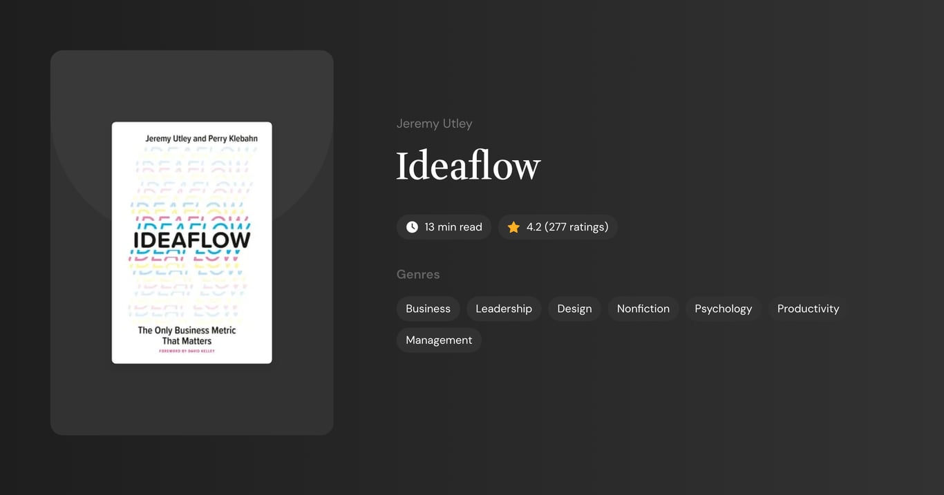 Ideaflow Book Summary