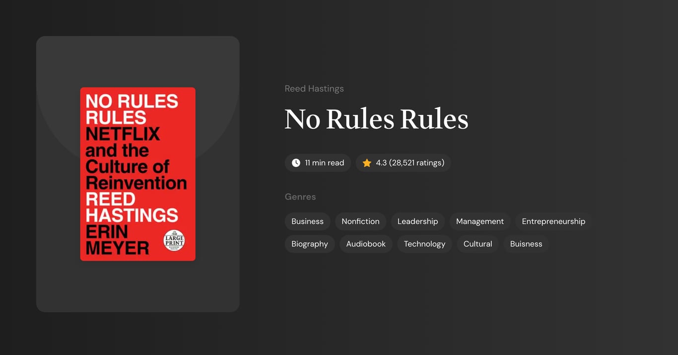 No Rules Rules Book Summary