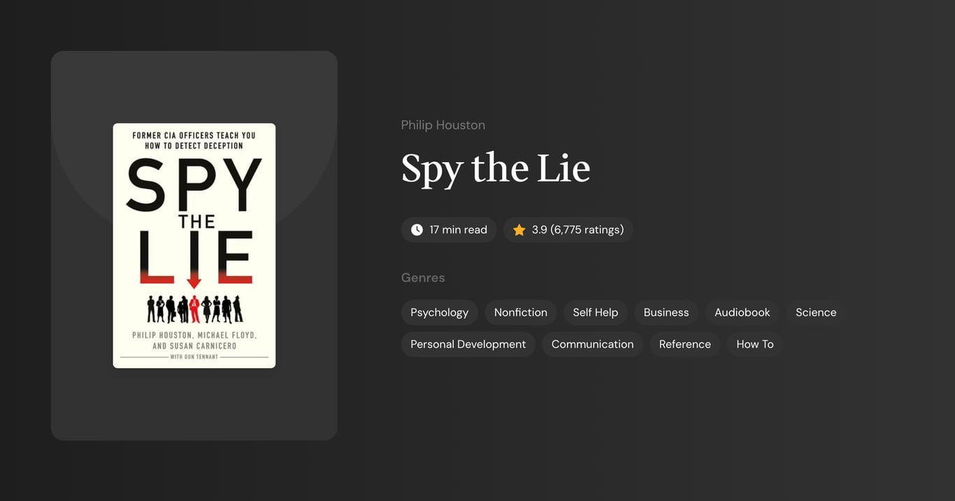 Spy the Lie Book Summary