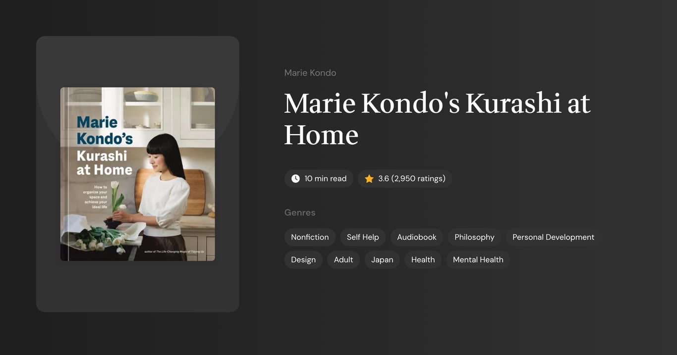 Marie Kondo's Kurashi at Home Book Summary